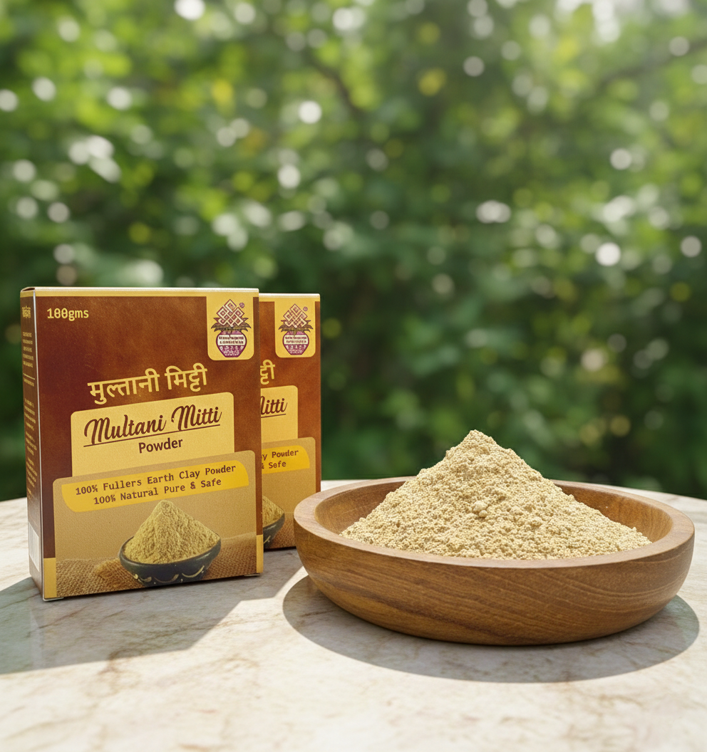 Multani Mitti Powder- Pack of 3 (Fuller's earth) for a natural and hea ...